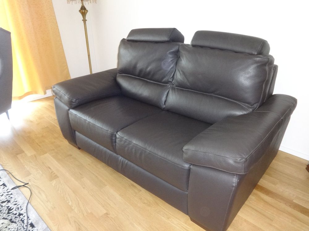 Ledersofa 2-er dunkelbraun | Kaufen auf Ricardo