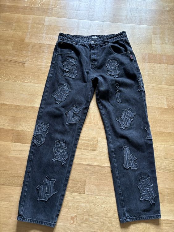 Sicko Jeans Baggy W34 Streetwear Stickerei Gothic Y2K (Gebraucht) in ...