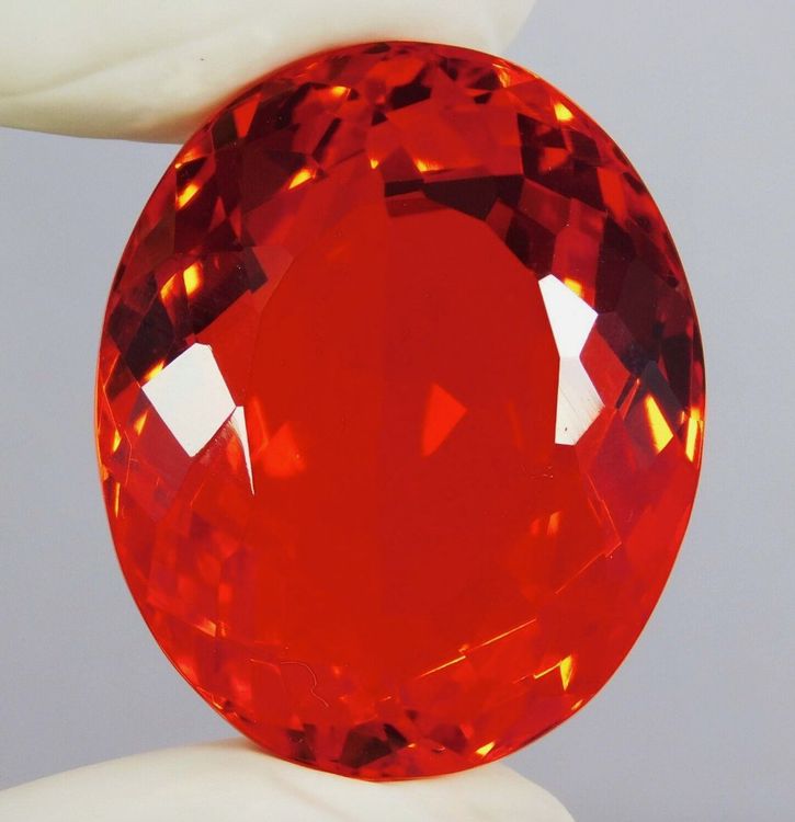 Certified 93.70 Ct Mexican Fire Opal Red Orange Oval | Kaufen auf Ricardo