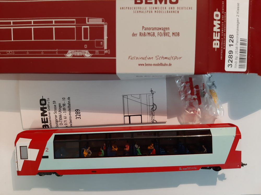 Bemo H0m 3289 128 RhB Bp 2538 Panoramawagen Glacier-Express | Kaufen auf Ricardo