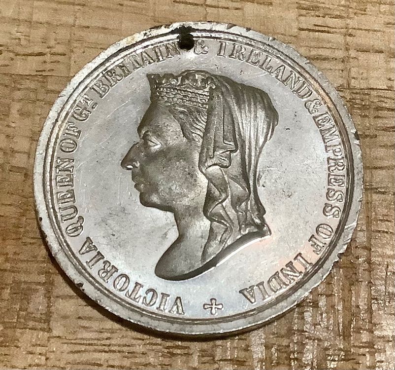 1897 QUEEN VICTORIA Antike Jubiläums Medaille England London (Gebraucht ...