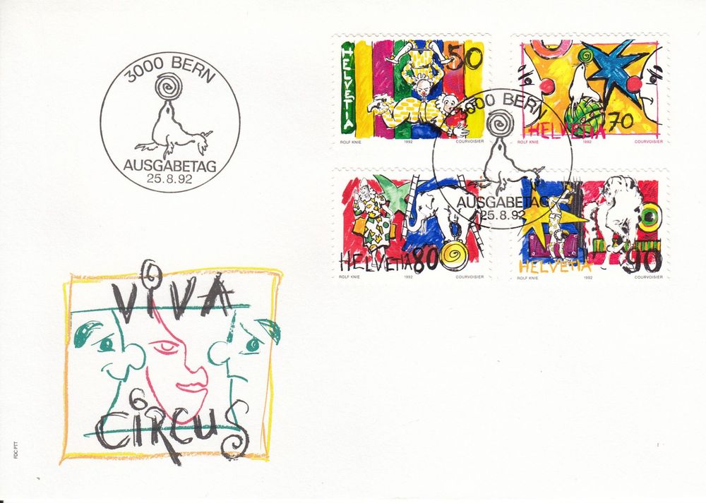 1992 Zirkuswelt Viva Circus Internat. Eisenbahnverkehr 2 FDC (Gebraucht ...