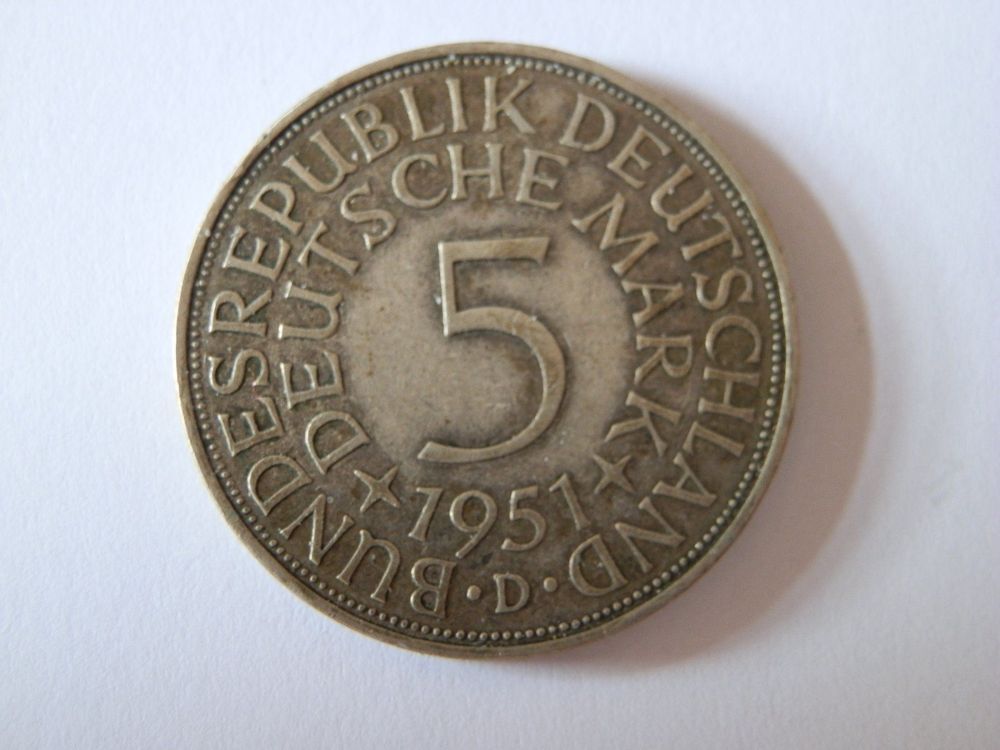 5 Deutsche Mark 1951 (Gebraucht) in Vella für CHF 5 – mit Lieferung auf ...