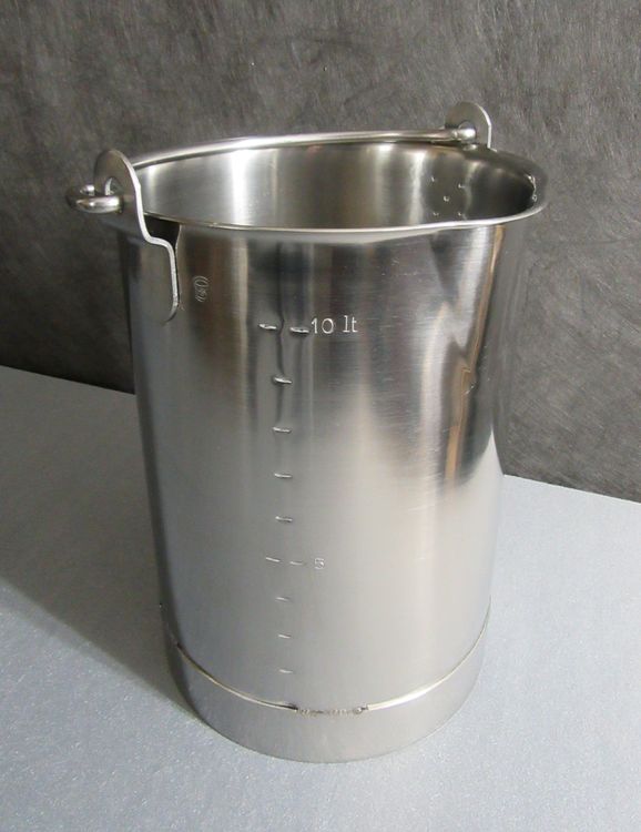 10 Liter Messeimer aus Edelstahl - mit Tragbügel & Ausguss (Gebraucht ...