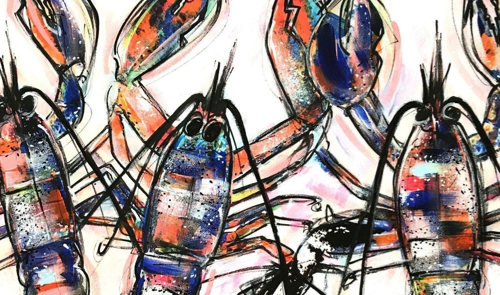Lobster Pop Art Hummer Bild Krebse Dekor Modern Seafood (Neu (gemäss ...