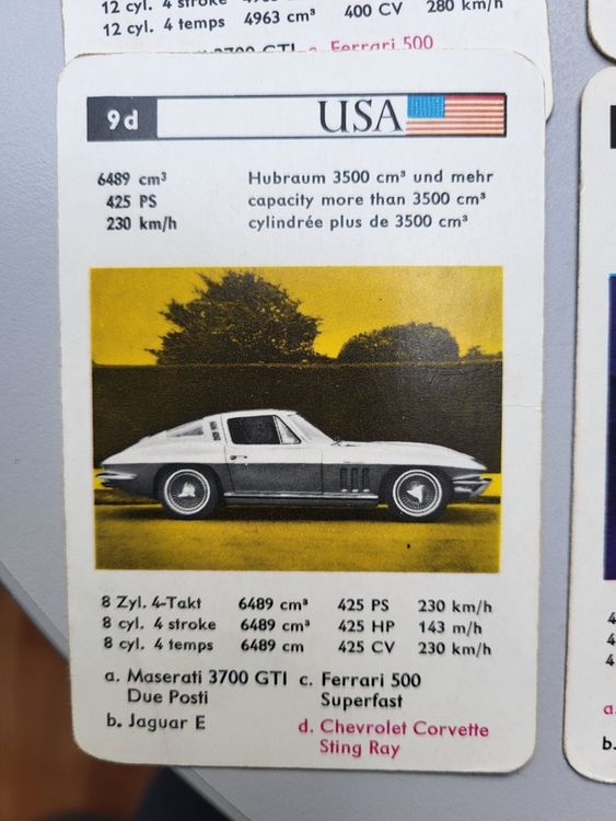 Autoquartett, 80er Jahre (Gebraucht) in Stallikon für CHF 1.5 – mit ...