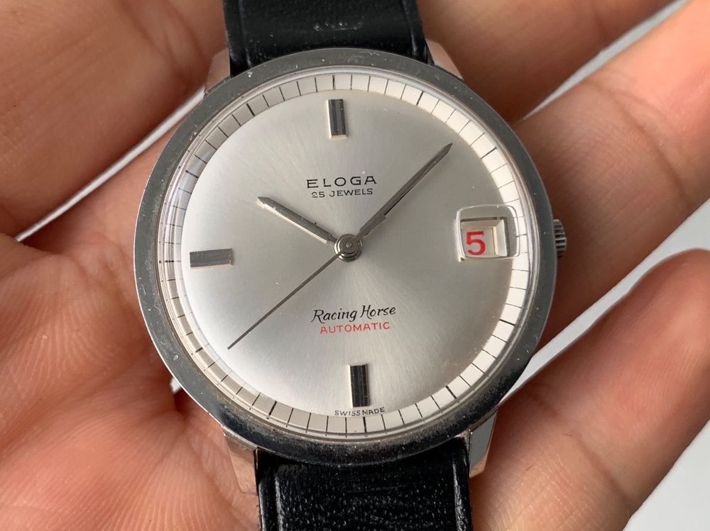Vintage ELOGA Racing Horse auto homme /Herrenuhr Automatik | Kaufen auf ...