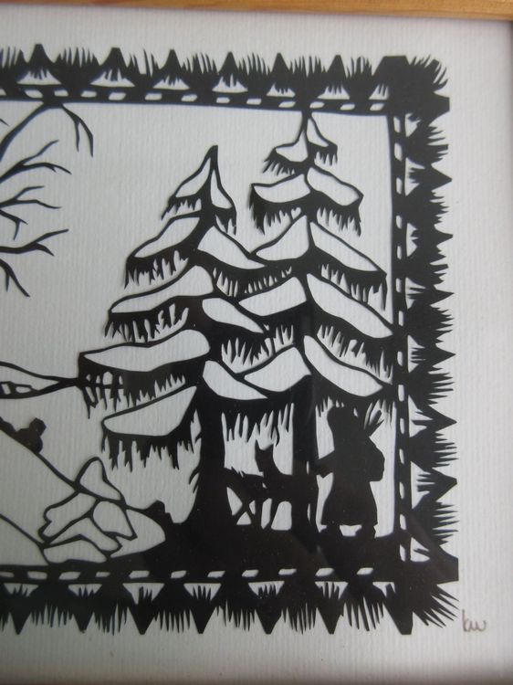 Sehr hübscher Scherenschnitt, Winterlandschaft | Acheter sur Ricardo