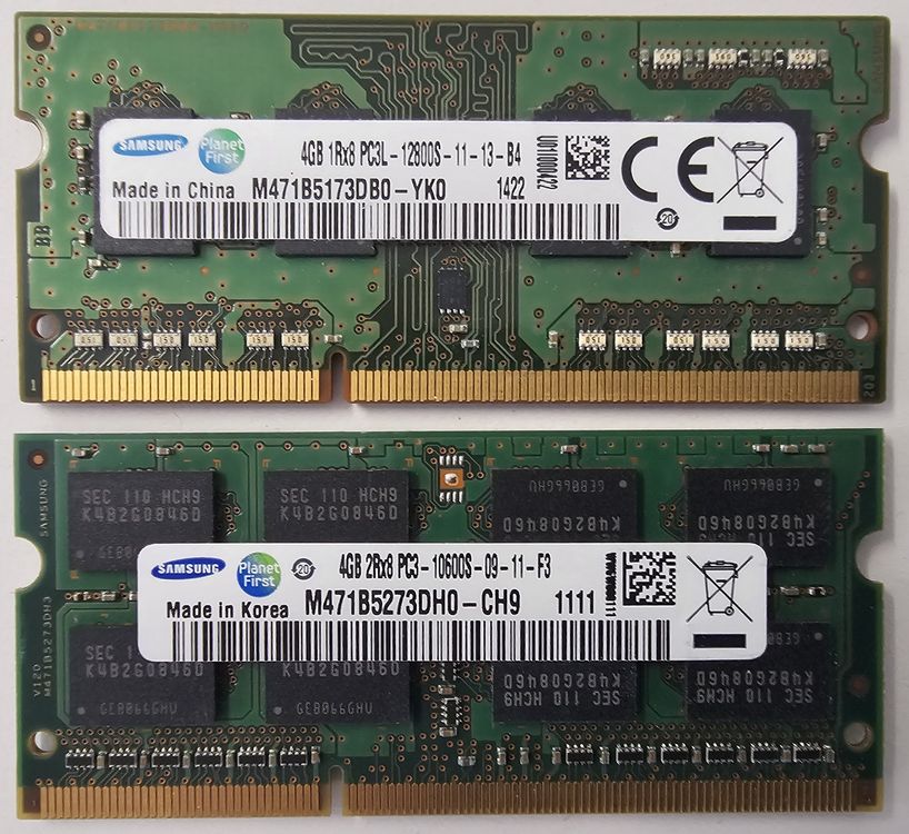 SO Dimm Ram Samsung 4GB 1Rx8 PC3L - 12800S - 11 - 13 - B4 (Gebraucht) in Dübendorf für CHF 20 ...