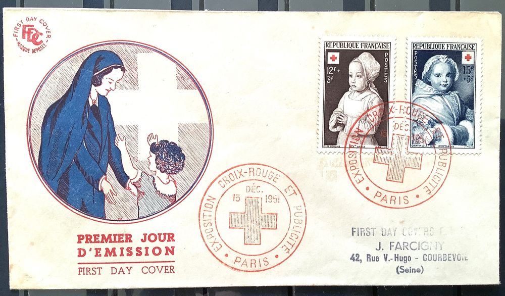1951 FDC ENVELOPPE 1er JOUR CROIX ROUGE (D'occasion) à Liestal pour CHF 10 – avec livraison ...