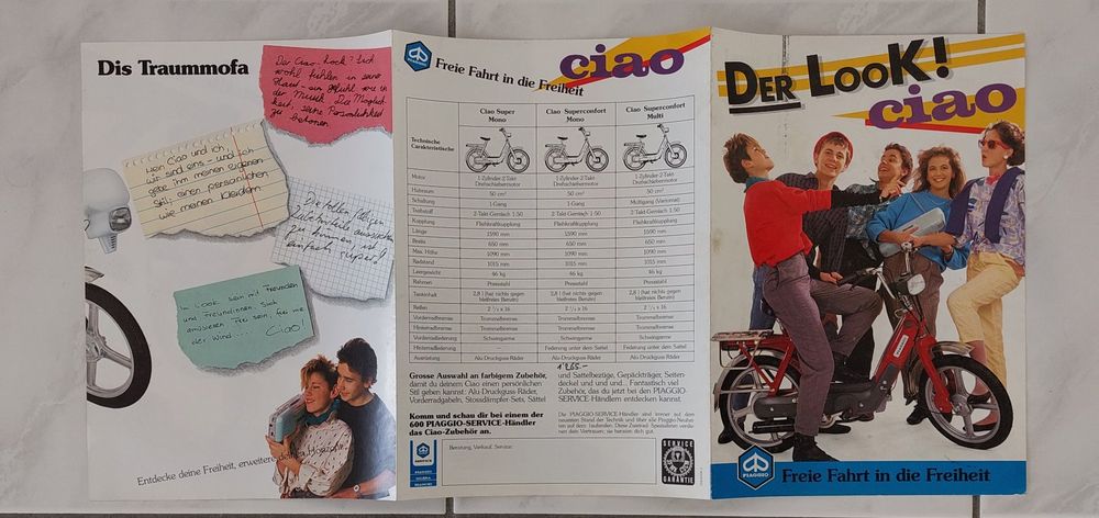 Prospekt Mofa Piaggio Ciao (Gebraucht) in Schenkon für CHF 35 – mit Lieferung auf Ricardo kaufen