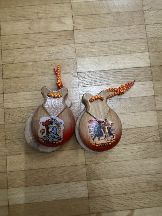 Nacchere in legno, decorate, usate poco, perfette (Neu (gemäss ...