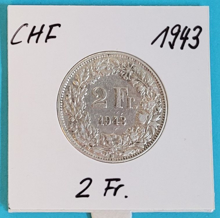 2 Franken 1943 Silber TopErhaltung (Gebraucht) in Oberriet SG für CHF 4.5 – mit Lieferung auf ...