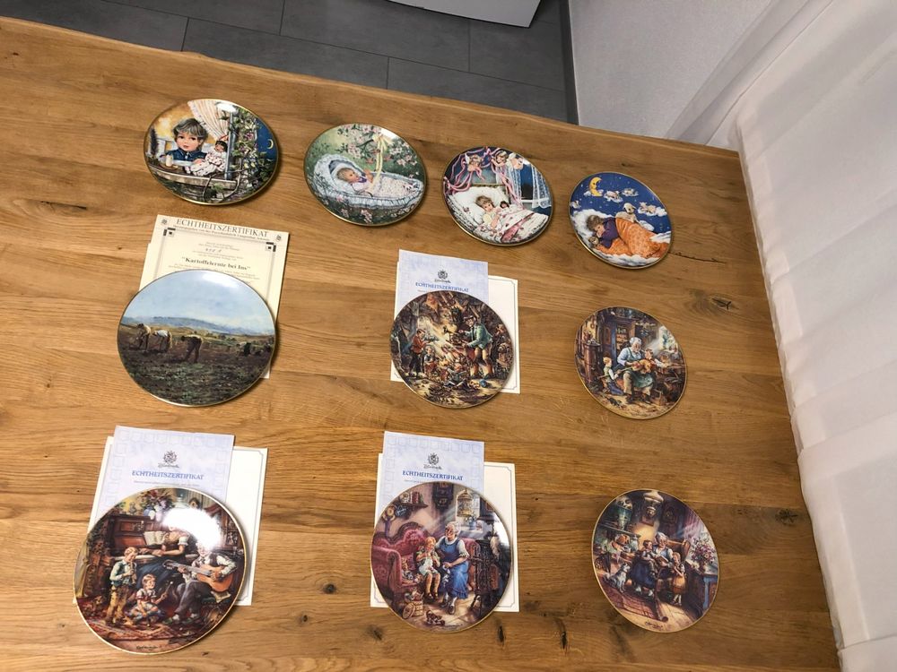 Suisse Langenthal,10 neuePorzellan Sammlerteller,märchenhaft (Neu ...
