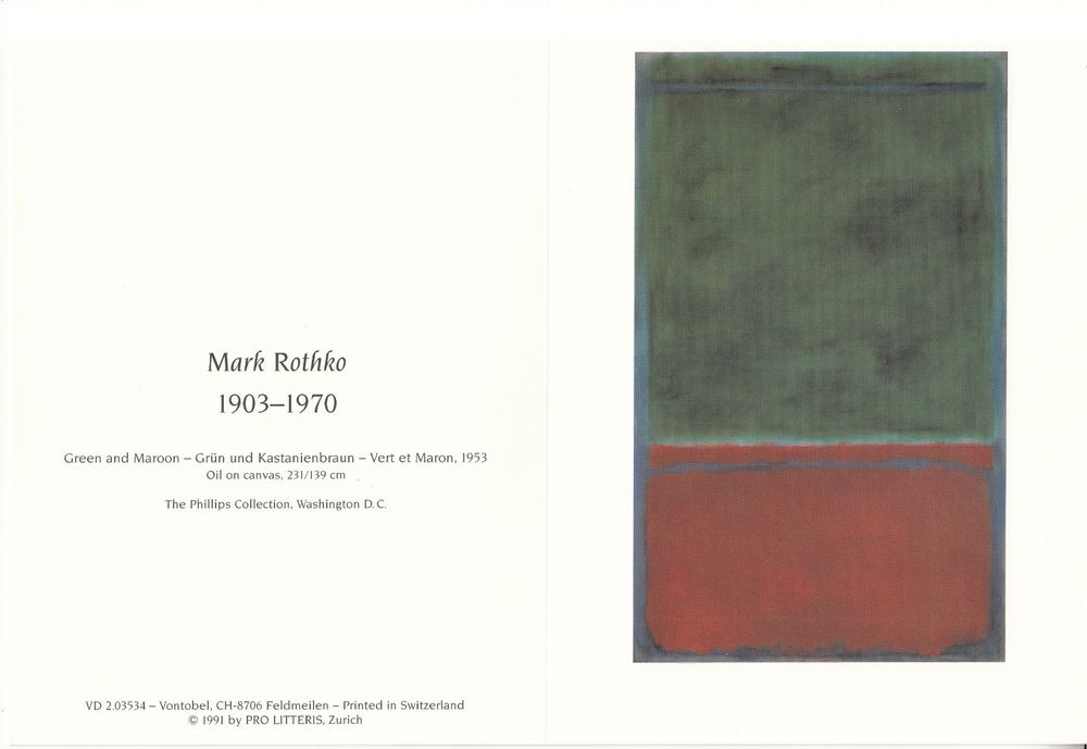 DK Mark Rothko, Green and Maroon, 1953 (Neu (gemäss Beschreibung)) in ...