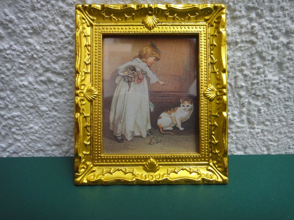 Puppenhaus Bild Mädchen mit Katzen | Kaufen auf Ricardo