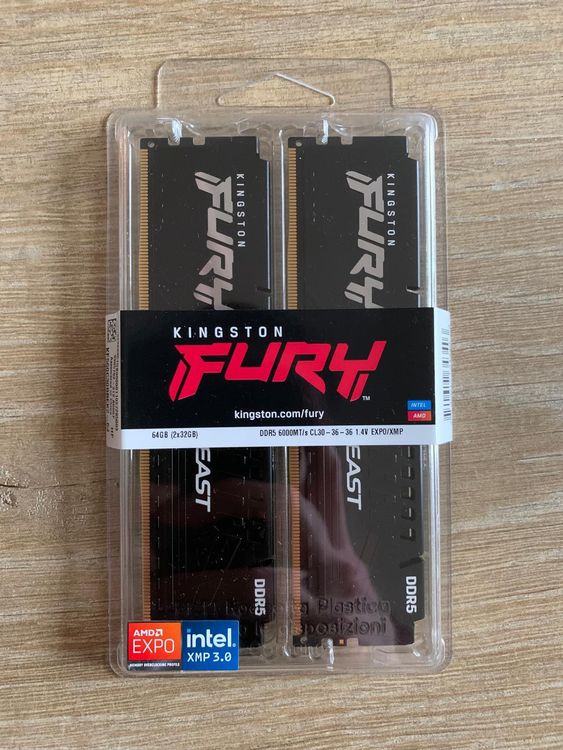 RAM Kingston Fury Beast 2 x 32GB, 6000 MHz, DDR5 (Neu und ...
