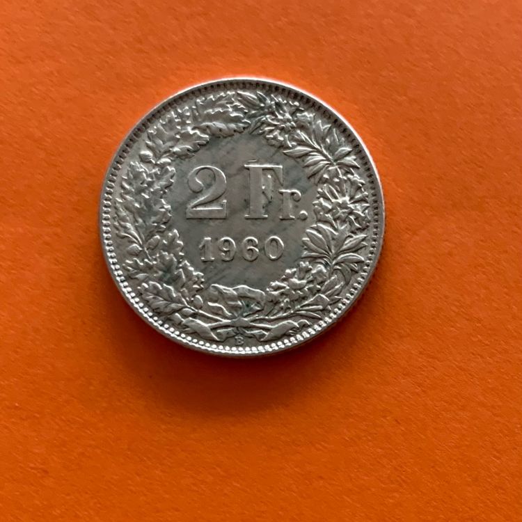 2 Franken Silbermünze Jahrgang 1960 (Gebraucht) in Spiez für CHF 6 – mit Lieferung auf Ricardo ...