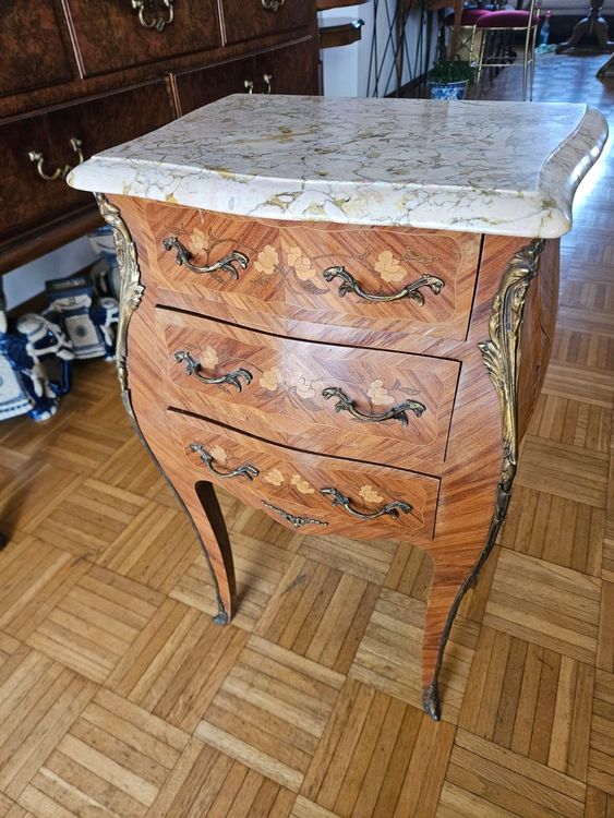 Antike Französische Louis XV Stil Kommode mit Marmorplatte (Gebraucht ...