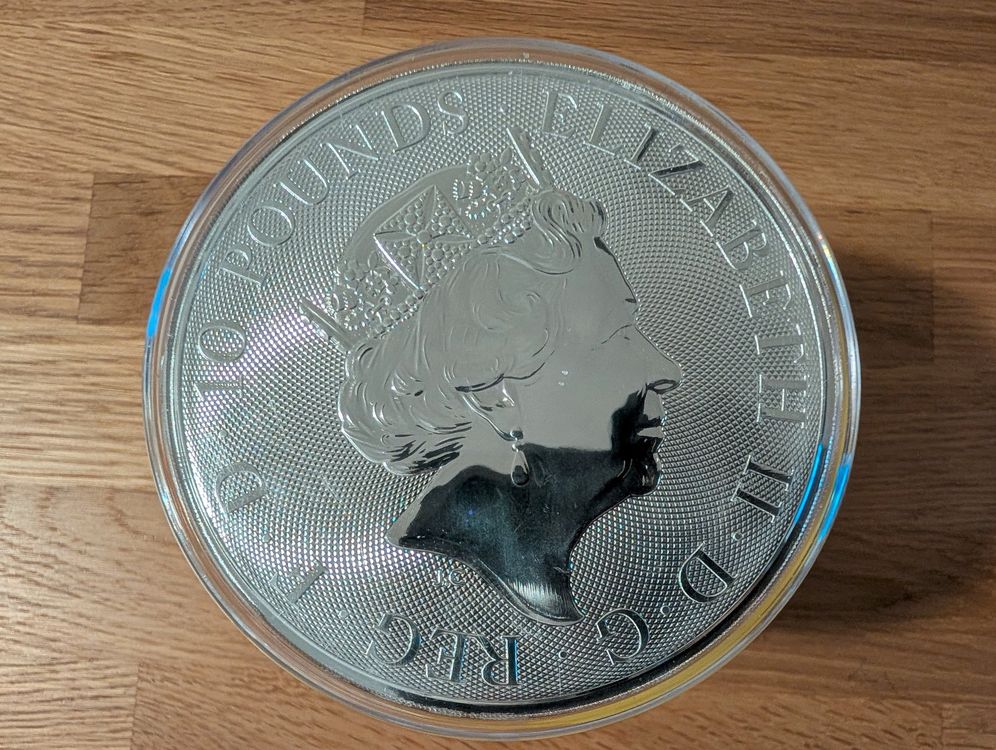 Silber 10oz 2019 - Queen Beasts - Black Bull of Clarence (Neu und ...