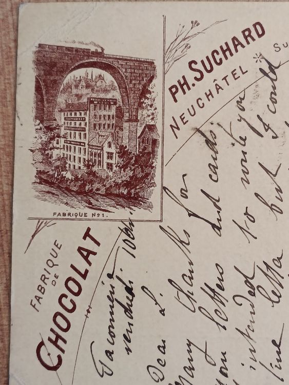 Litho Werbe PK / Fabrique De Chocolat PH Suchard Neuchatel (Gebraucht ...