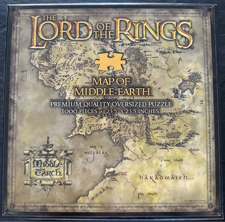 Puzzle Landkarte Mittelerde (Herr der Ringe), 1000 Teile (Gebraucht) in ...
