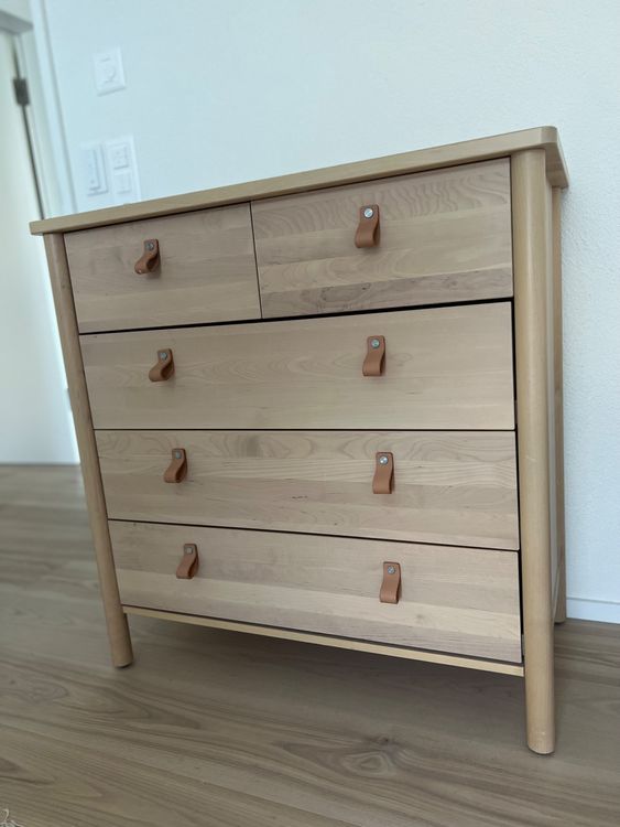 IKEA BJÖRKSNÄS Kommode mit 5 Schubladen, Birke, 90x90 cm | Kaufen auf ...