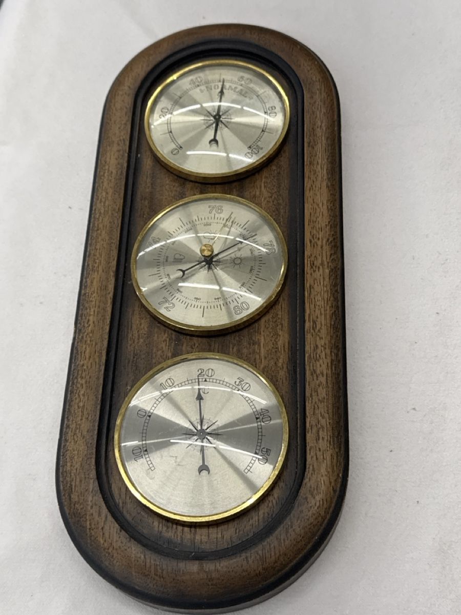 Wetterstation Barometer Thermometer Hygrometer Holz Vintage (Gebraucht ...