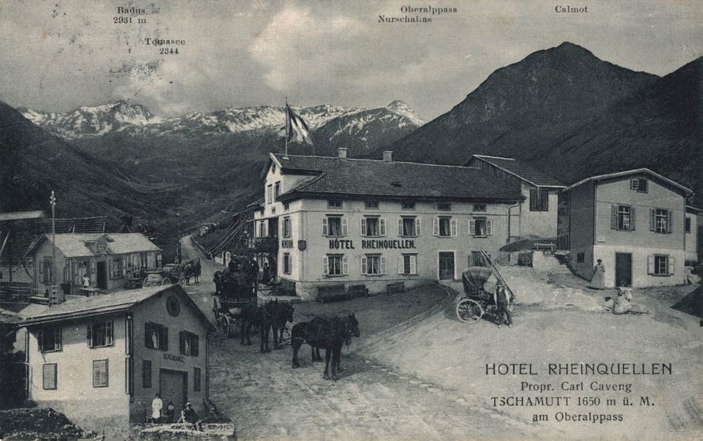 Hotel Rheinquellen, Tschamutt am Oberalppass. Postkutsche (Gebraucht) in Bronschhofen für CHF 28 ...