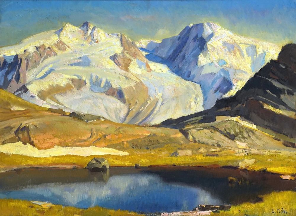 Gemälde Ernst Hodel II: Riffelsee - Dufourspitze -Monte Rosa (Gebraucht) in Meilen für CHF 2200 ...