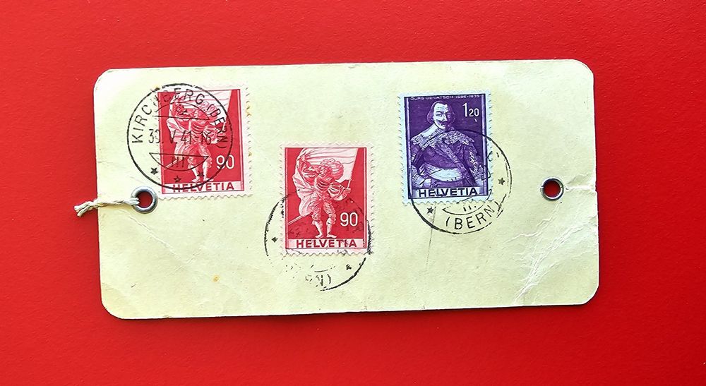 ANHÄNGE ETIKETTE KIRCHBERG ARNOLD POST NEUDORF LUZERN 1941 (Gebraucht ...