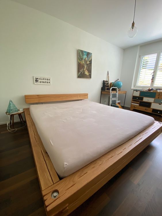Schönes Doppelbett aus Sumpfeiche inkl Rost | Kaufen auf Ricardo