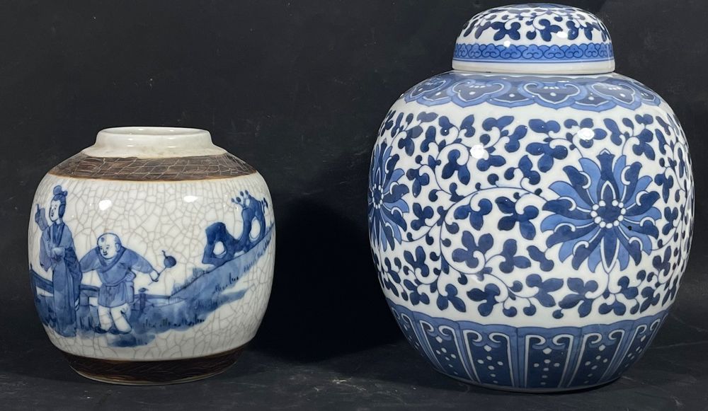 2x Alte China Porzellan Deckel Vasen mit Blau-Weisser Gl (Gebraucht) in Root für CHF 110 – mit ...