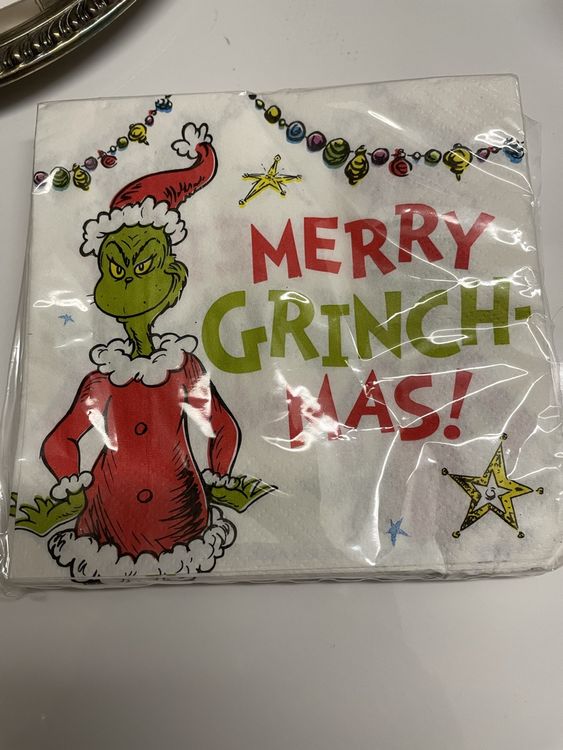 Dr Seuss Grinch Christmas cocktail Napkins, New, 16ct, 2-ply | Kaufen ...