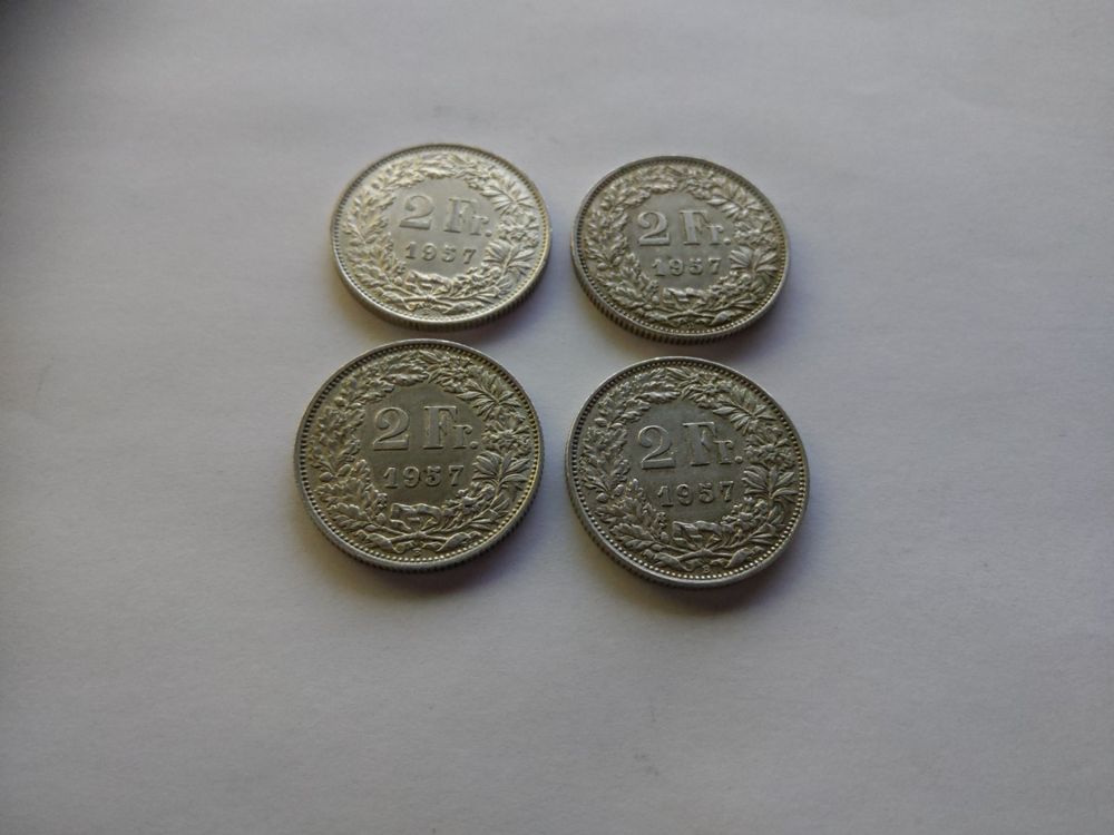 2 Franken Münze Silber 1957 4 Stück | Kaufen auf Ricardo