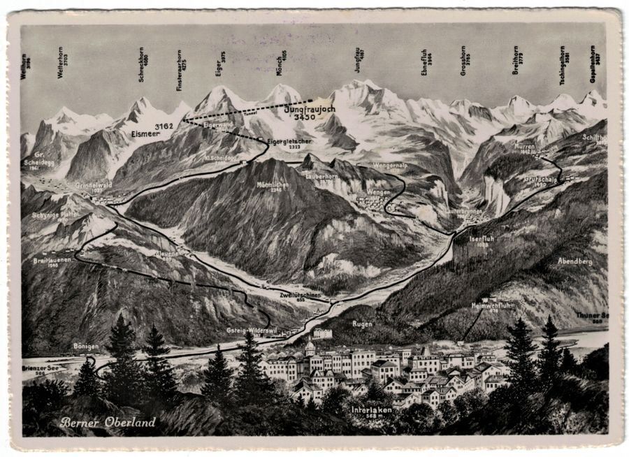 Vogelschau-AK Berner Oberland (Gebraucht) in Frauenfeld für CHF 2.2 ...