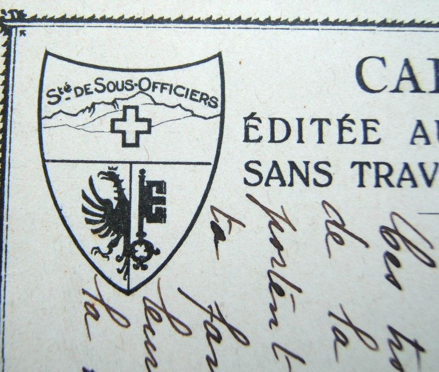 LITHO SOCIÉTE DE SOUS-OFFICIERS DE GENEVE 1916 (Gebraucht) in Brunnen ...