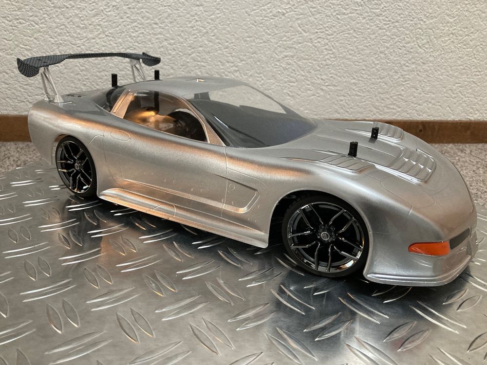 Tamiya TT-02 Chassis & Karosserie «Race Corvette Silber» NEU (Neu ...