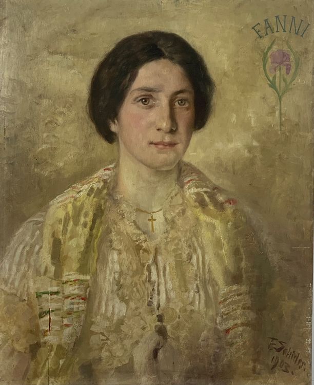 Fritz Schider (1846-1907) Gemälde von einer Dame (Gebraucht) in Root ...