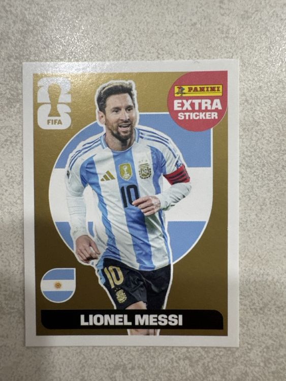 Lionel Messi FIFA Panini extra Sticker Gold 2026 (Neuf (Voir ...