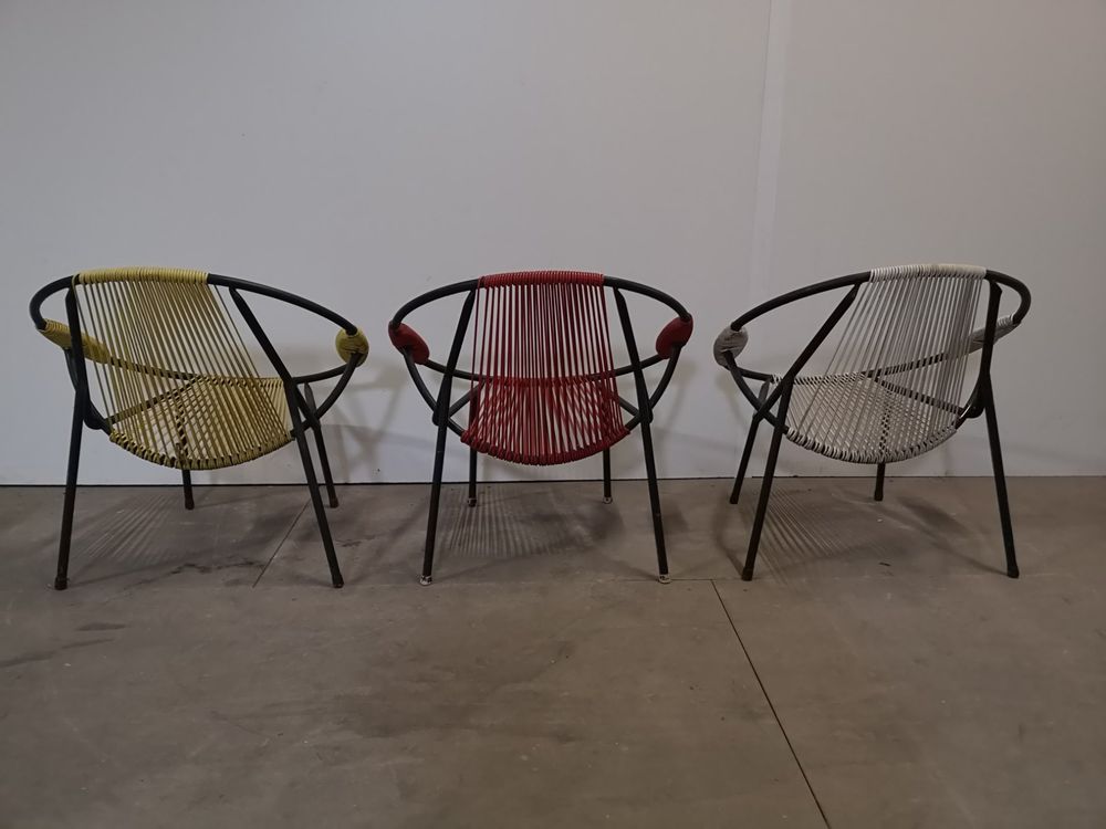 3er-Set 50ies/60ies Spaghetti-Gartensessel / Lounge Chairs (Gebraucht ...