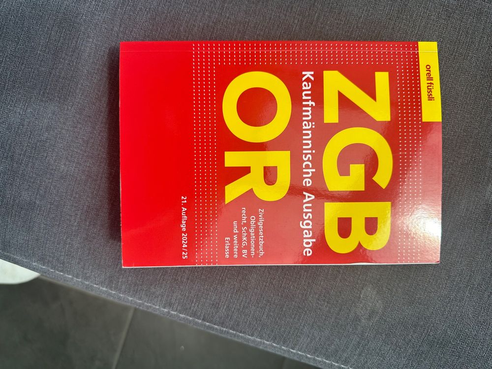 ZGB OR Kaufmännische Ausgabe 21. Auflage 2024/25 neu! (Gebraucht) in ...
