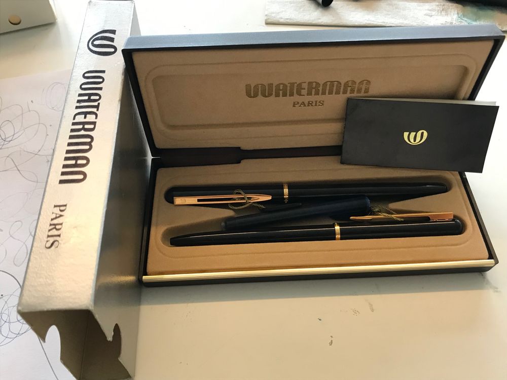 Vintage Waterman Slim - Schwarze Laque vergoldet - OVP - Top (Gebraucht ...