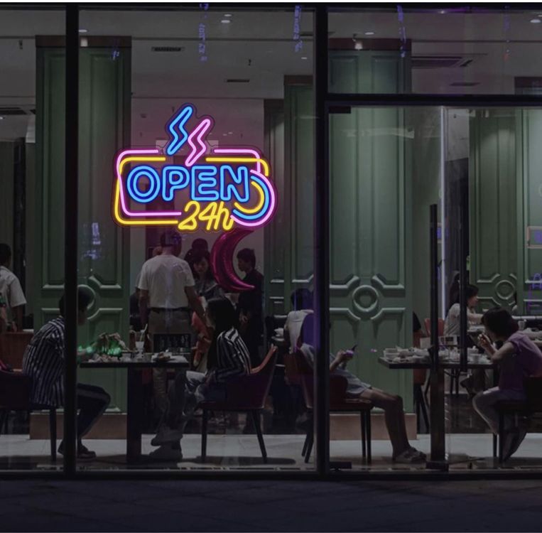 + SIGNONME OPEN 24h Neon Sign Open Neonschild LED-Neon-Offen (Neu und ...