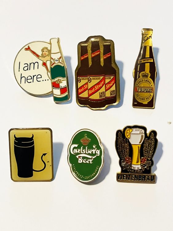 6 Bier Pin Red Stripe Tuborg Carlsb. Kronenb. Calanda Quinne | Kaufen ...