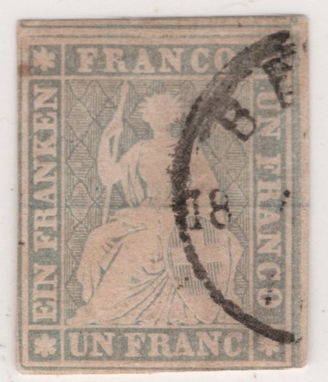 27C; grey "Strubel"; Bookprice 1300CHF "Dinozeit-Briefmarke" (Gebraucht ...