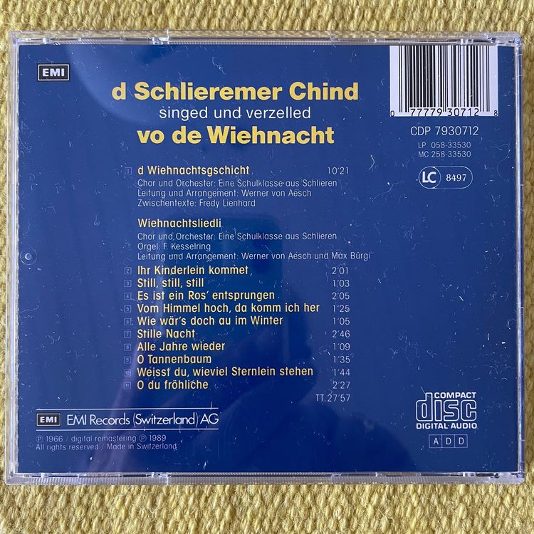 D SCHLIEREMER CHIND-SINGED UND VERZELLED VO DE WIEHNACHT66 (Gebraucht ...