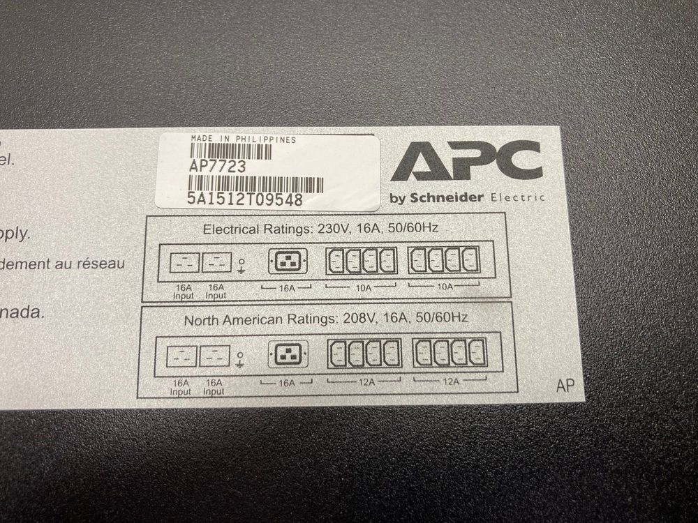 APC AP7723 Rack Auto Transfer Switch (Gebraucht) in Allschwil für CHF ...
