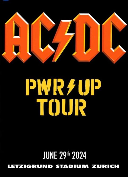 AC/DC 2 x Sitzplatz Kat.1 Letzigrund 29.06.24 | Kaufen auf Ricardo