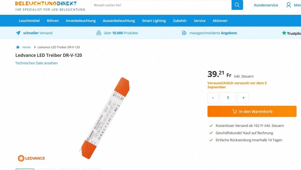 Ledvance LED Treiber DR-V-120 + DR-V-150 (Gebraucht) in Schmitten FR ...